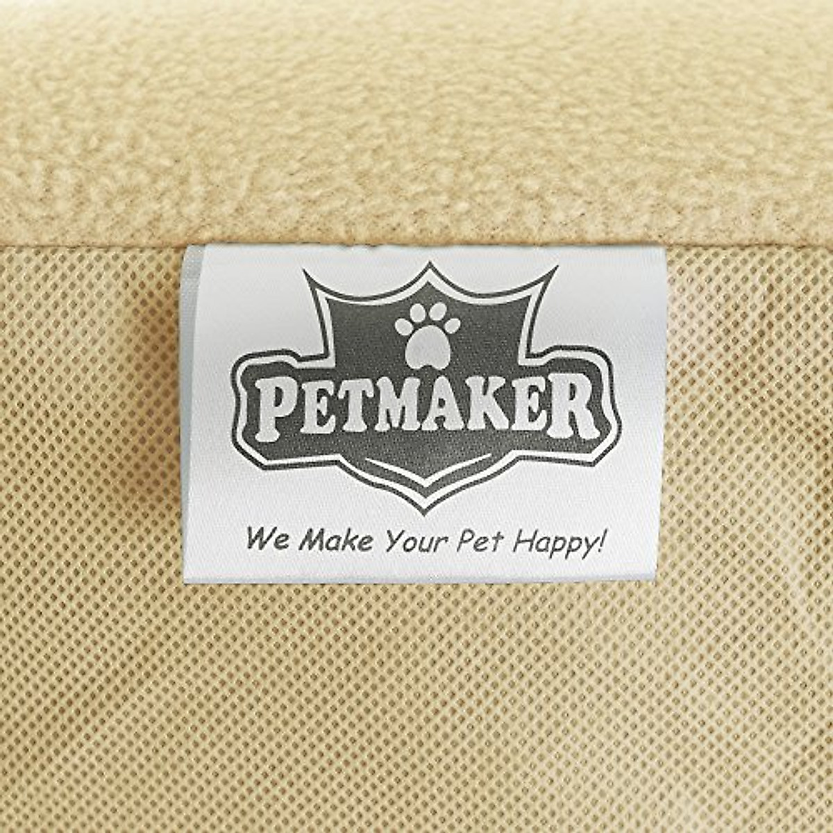 Cat House - Indoor Bed with Removable Foam Cushion - Pet Tent for Puppies, Rabbits, Guinea Pigs, Hedgehogs, and Other Small Animals by PETMAKER (Tan),(L) 13.5” x (W) 13.5” x (H) 15”