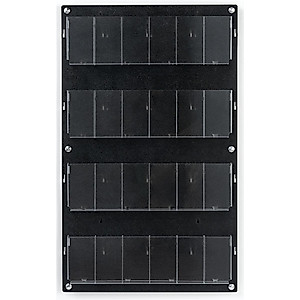 Displays2go Wall Pamphlet Display, Acrylic, 12/24 Adjustable Slots, Aluminum Standoffs - Black (2RP12BLK)