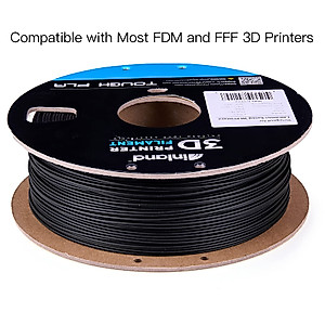 INLAND Micro Center Tough PLA 3D Printer Filament 1.75mm - Professional Toughness Enhanced PLA - Dimensional Accuracy +/- 0.03 mm - 1kg Spool (2.2 lbs) - High Impact Strength - Black