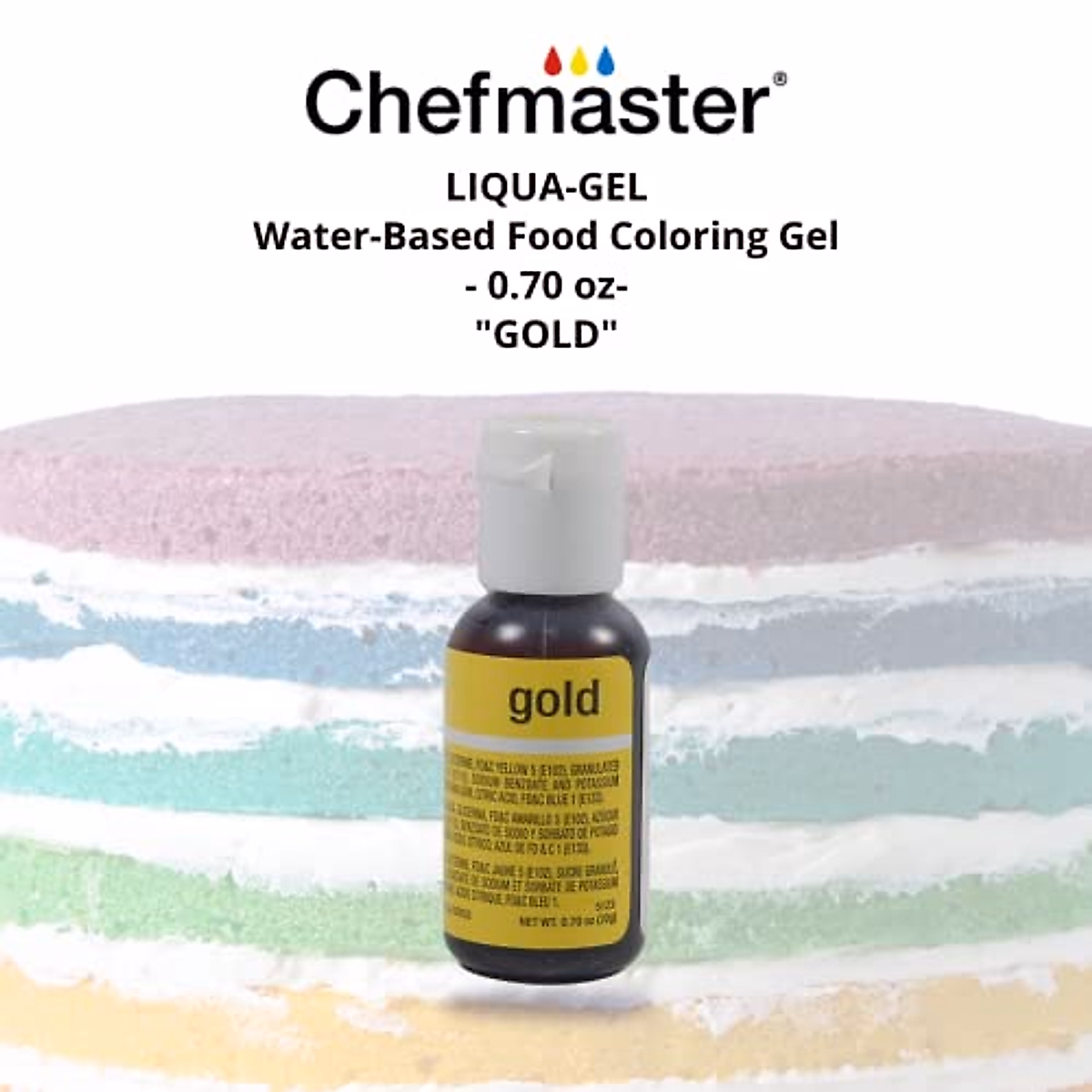 Chefmaster Gold Liqua-Gel Food Coloring Vibrant Colors for Baking