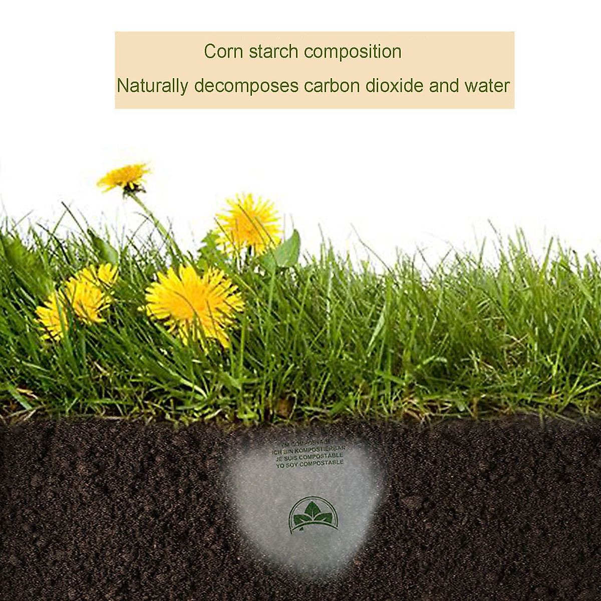 Lihuzmd 8L-10 Rolls Biodegradable Bin Bags,with Drawstring Rubbish Bags Trash Bags 100% Compostable Recycle Garbage Bag