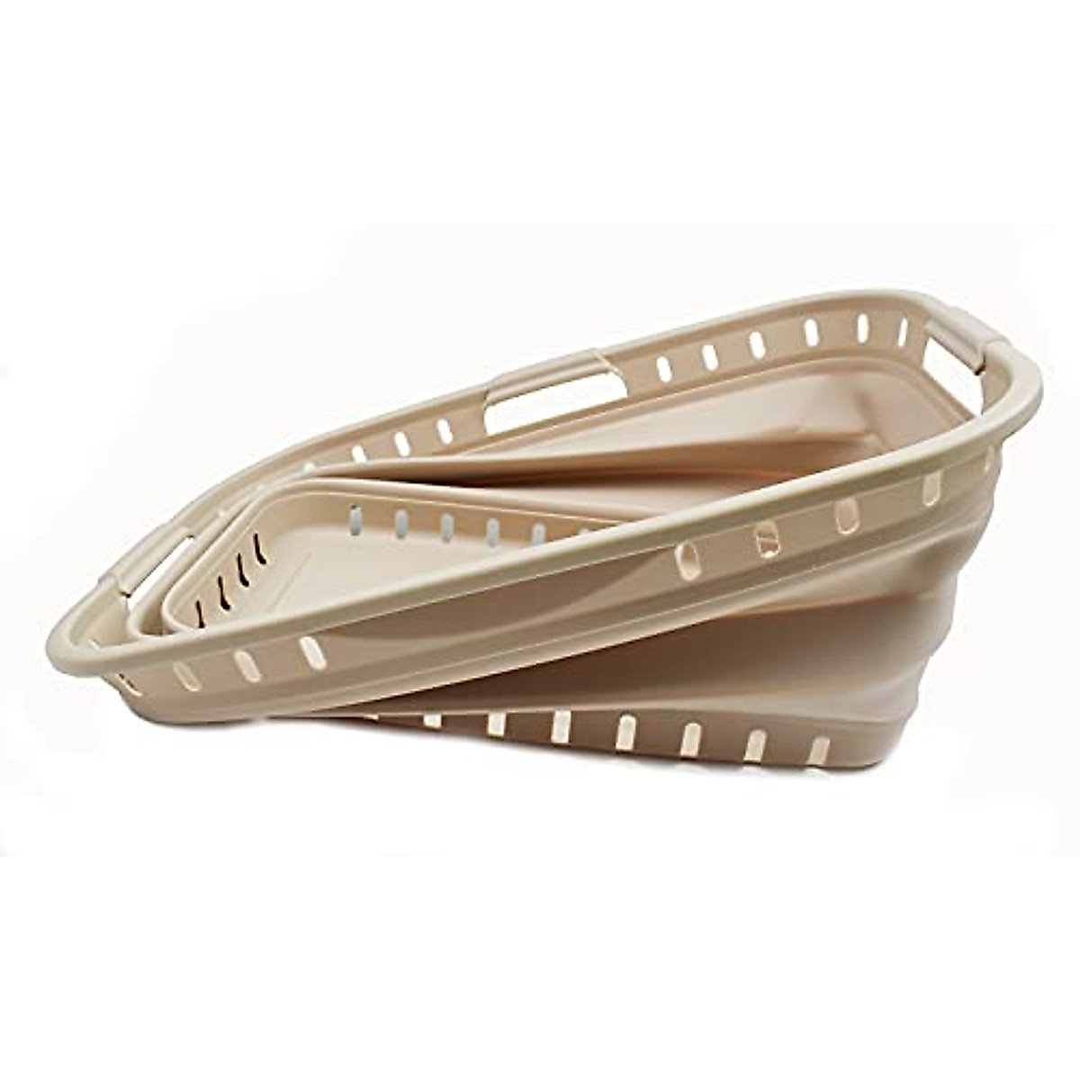 SAMMART 44L Collapsible Plastic Laundry Basket - Foldable Pop Up Storage Container / Organizer - Portable Washing Tub - Space Saving Hamper / Basket (1, Apricot), Size : 25.4 x 17.3 x 10.2 inches