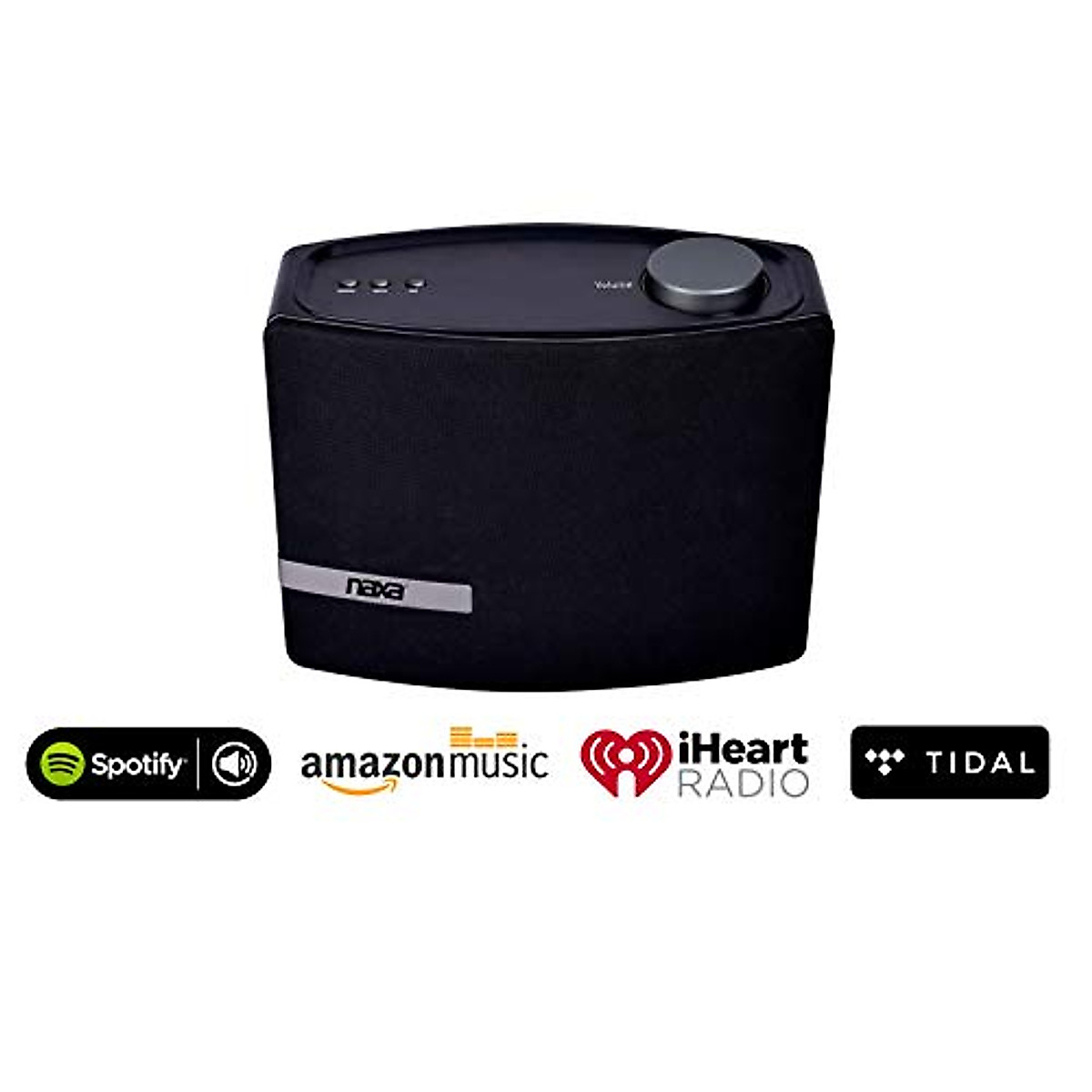 Naxa Electronics NAS-5001 Wi-Fi & Bluetooth Multi-Room Speaker with Amazon Alexa Voice Control Compatible with iPhone & Android Devices Black