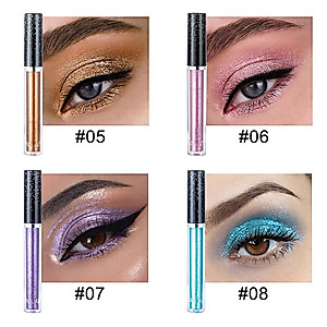 BestLand 12 Colors Liquid Glitter Eyeshadow Set, Multi-dimensional Metallic Glitter Shimmer Smokey Eye Looks Waterproof Long Lasting Quick-Drying Sparkling Eye Shadow Makeup Kits