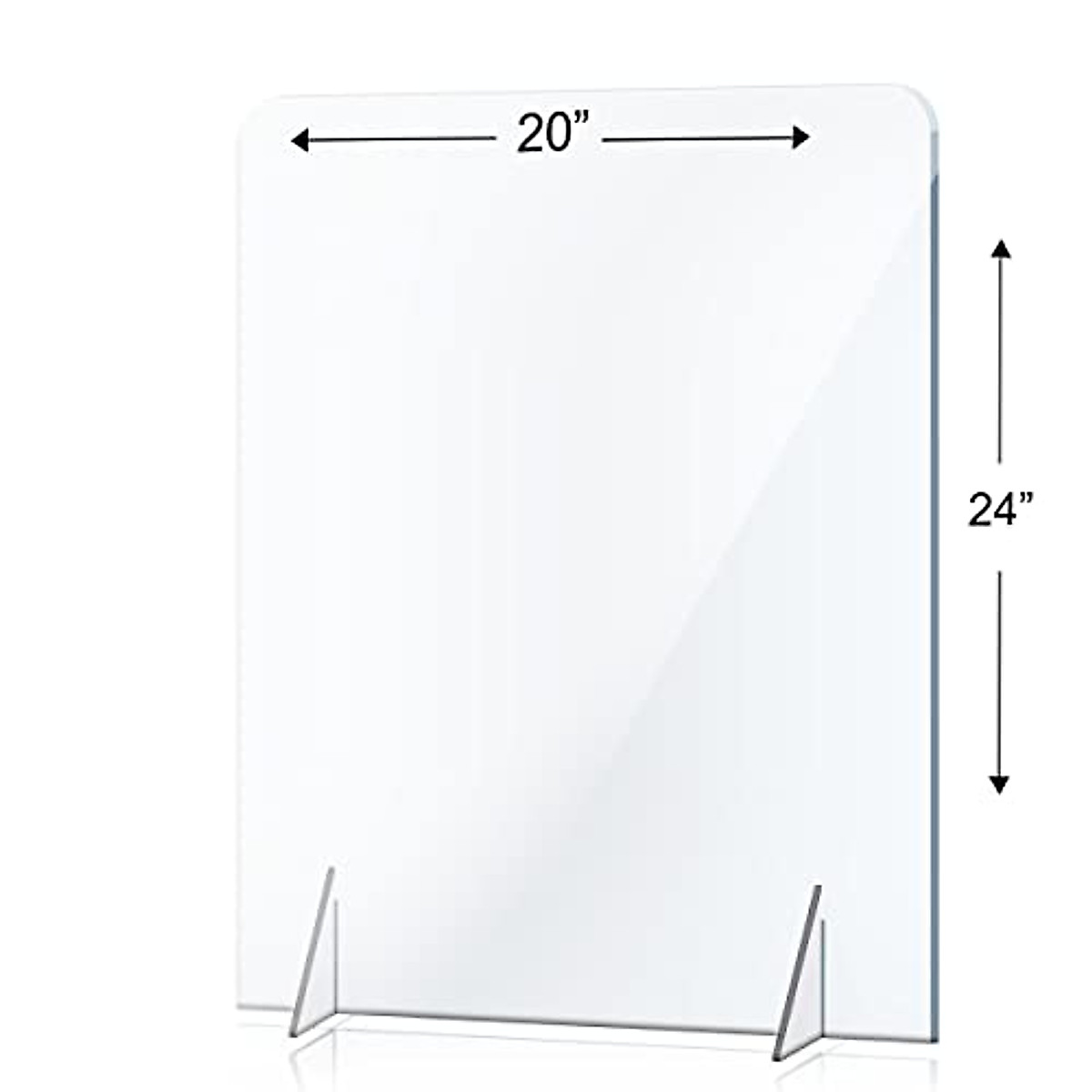 NO Cutout Sneeze Guard Panel for Counter and Desk, Portable Clear Acrylic Shield No Opening, Protective Plexiglass Shield Without Opening for Office, School, and Retail Store