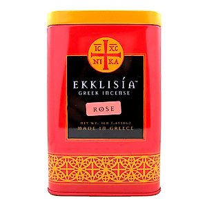 Cathedral Candle Company High Grade Ekklisia Rose Greek Incense for Church Use, 1 LB Tin