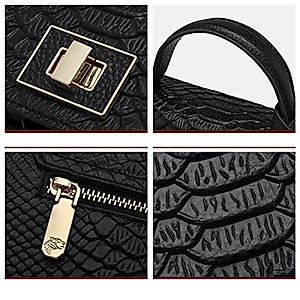 ZOOLER Full Genuine Leather Shoulder Bags Tote Bags Women Handbag Totally Skin Top Handle Purses #WG385 (black)