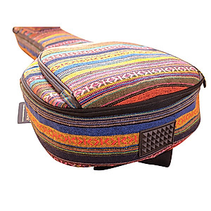 MUSIC FIRST Original Design 0.65" (16mm) Thick Padded Country Style 5-string Banjo Case, Banjo Gig Bag (Fit for Overall Length 38 inch / 96~97cm Full Size Banjo).