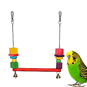 Balacoo Bird Cage Accessories Bird Toy Parrot Swing Perch Wooden Perch Toys for Medium and Large Parrots Cockatoo African Grey Macaws Bird Cage Accessories Bird Toy