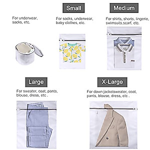 Durable Mesh Laundry Bags for Delicates Wash Bag for Lingerie Clothes Jeans Bath Towel Sock Travel Organization Bag (5 Set(S+M+L+XL+Bra bag))