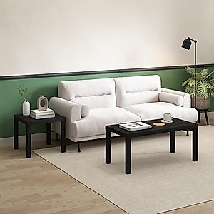 Furinno Classic Simple Coffee Table for Living Room, 38.98 (W) x 17.52 (H) x 18.9 (D) Inches, Black