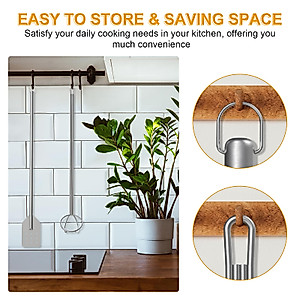 BBQ PLUS 42 Inch Crawfish/Crab Boil Mixing Stir Paddle and Wire Mesh Skimmer Spoon Fryer with Long Handle for Stockpots and Fry Pots,Large Stirring Paddle Skimmer Ladle Accessories