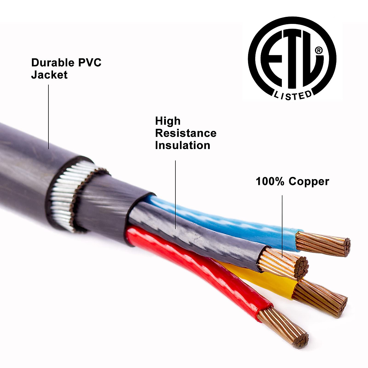 PAULINN 50 Amp Generator Box, Bundle with 15FT 50 Amp RV Power Extension Cord with Cord Organizer, Heavy Duty NEMA 14-50P to SS 2-50R, 6/3+8/1 Gauge RV Twist Locking Adapter Plug, ETL Listed