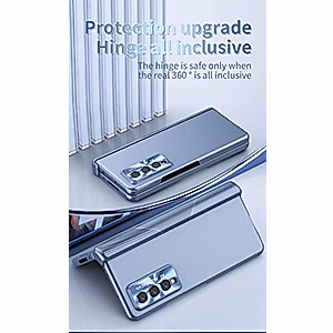 Case with S Pen for Samsung Galaxy Z Fold 3 5G 2021 with Removable Hinge Protection Holder and Built-in Camera Lens Protector and Front Screen Protector