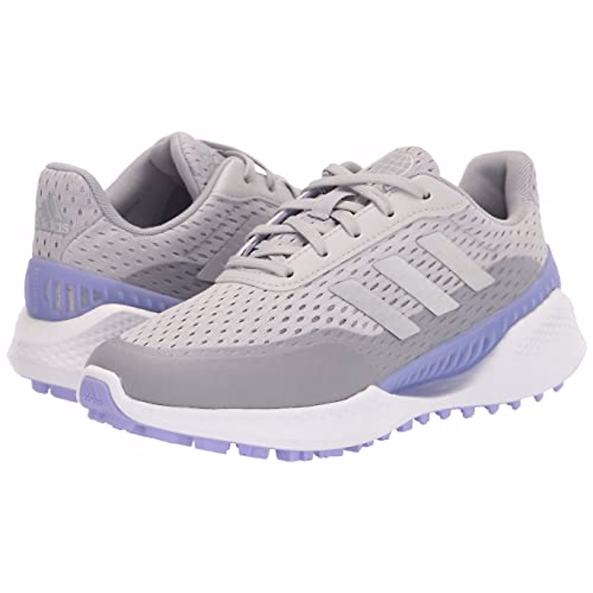 adidas Women's SUMMERVENT Spikeless Golf Shoes, Grey Two/Silver Metallic/Light Purple, 8
