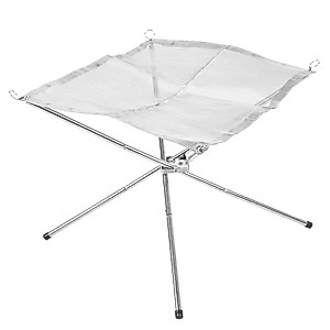 Portable Outdoor Fire Pit Folding Grill, Outdoor Foldable Stainless Steel Mesh Grill Net Folding Fire Pit Grill for Garden Camping Outdoor Barbecue