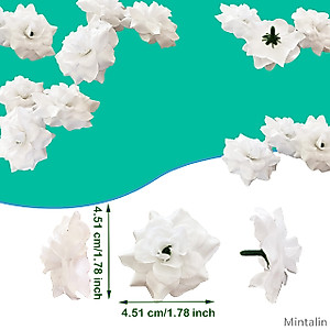 120 pcs Artificial Silk Roses Head Fake Rose Flower Head DIY Roses Heads for Valentine's Day Wedding Centerpieces Mother's Day Flower Wall DIY Crafts Bouquet Home Floral Decoration - White