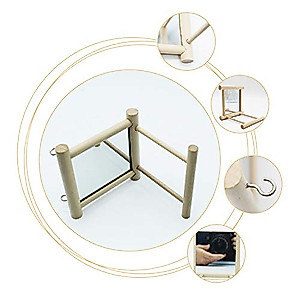 SONGBIRDTH Parrot Hanging Toys - Wooden Pet Bird Parrot Parakeet Hanging Mirror Play Toy Cage with Stand Perch for Medium and Small Parrot