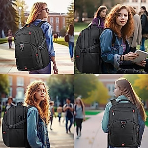 HZENPPOR Travel Backpack for Men, Large Backpack for Men, 50L Laptop Backpacks, Anti Theft XL Extra Big Mens Large Backpack 17.3 Inch Women Men Airline Approved College Bussiness BackPack