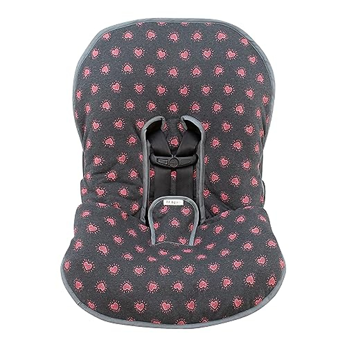 JYOKO Kids Universal Padded Cover Liner for Baby car seat Gr 0/100% Cotton Made (Compatible with Maxi COSI, Chicco, Mico, Evenflo, Mesa, Britax and More) (Fluor Heart)