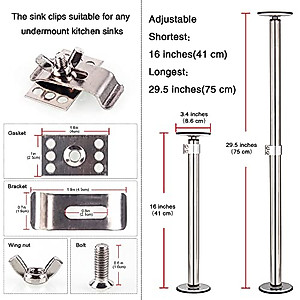 TYESTAND ST-2 Undermount Sink brackets(2-pack) and CP-10 Sink Clips(10-pack)Complete Installation and Repair System Combo Kit for Kitchen Sinks Never Fall Stainless Steel Adjustable Sink Legs Supports