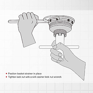 HAUTMEC Basket Strainer Wrench, Double Working End, Universal Sink Basket Strainer Wrench PL0029