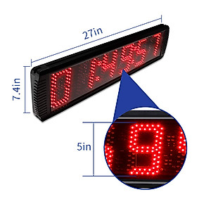 Ganxin 5 Inch 6-Digit LED Race Timing Clock, Running Event Gym Timer Clock for Countdown/Count Up,12/24 Hour Real Time Clock, Stopwatch with Remote Control,Portable Large Wall Clock (Red+Button)