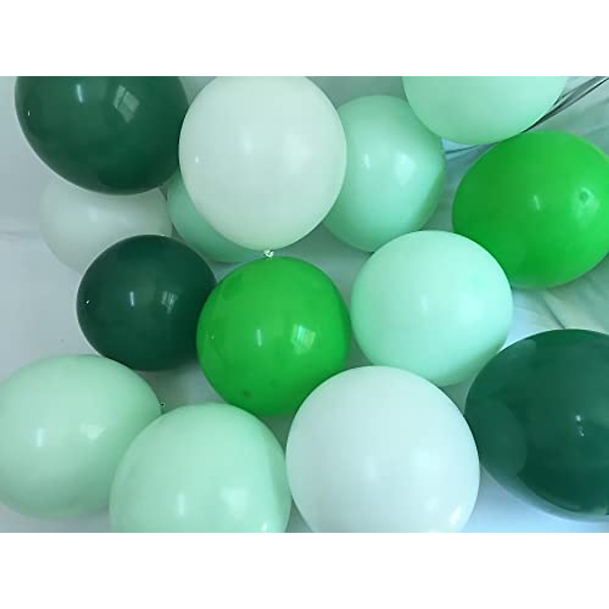 Light Dark Green and White Balloons -Pastel Emerald Green White Balloons 12inch for Birthday Baby Shower Wedding Graduation Anniversary Party Decorations