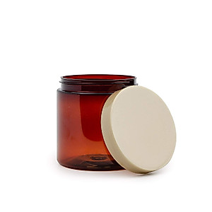 Grand Parfums 8 Oz, Hi Wall AMBER Plastic Jars with Champagne Gold Lids! Great for Cosmetic Products, DIY Projects, Home, Kitchen and Garden, Store Anything, Crafts Projects, BPA-Free