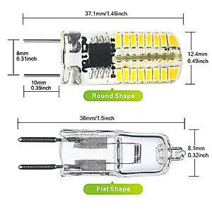 ZEEFO G8 LED Bulbs, Dimmable 110V-130V 3W Warm White 3000K, 64 X 3014 SMD Energy Saving Light Bulbs (20W-25W Halogen G8 Led Bulb Equivalent) for Light Fitting, Under Counter Kitchen Lighting (6 Pack)