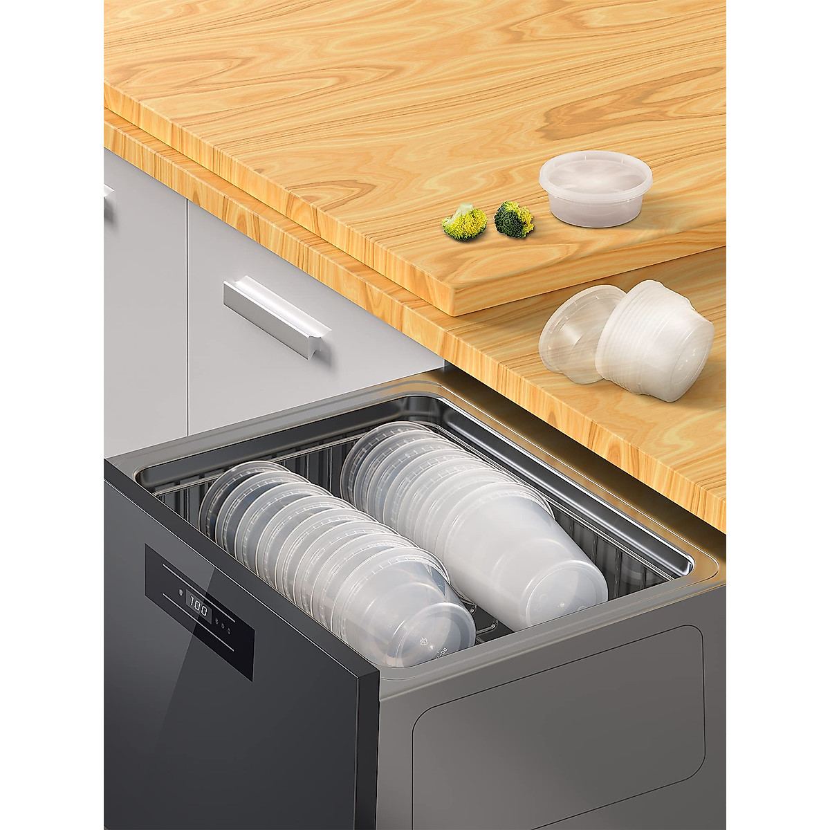 TashiBox [8oz-40 Sets Plastic Containers with Airtight Lids, Food Storage Containers, Deli, Slime, Soup, Meal Prep Containers | BPA Free | Stackable | Leakproof | Microwave/Dishwasher/Freezer Safe