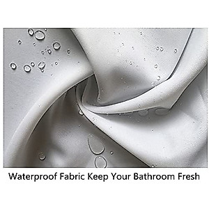 RinRinfam 4Pcs Christmas Shower Curtain Set,Snowman Socks Christmas Trees Curtain with Non-Slip Rug,Toilet Lid Cover,U Shape Mat,Curtain with 12 Hooks Bathroom Decor Sets,Red 72"×72"