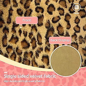 Leopard Print Fabric 9.8x17.7 Inches/62.9x19.6 Inches /62.9x39.3 Inches 1cm Soft Faux Fur Fabric DIY Handmade Sewing Fabric (06, 62.9x19.6 inches)