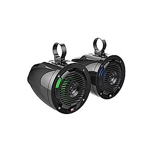 MTX MUD65PL Mud Series 6.5 Inch 50 Watt RMS Handlebar Cage Mount Weatherproof Coaxial Motorcycle ATV UTV Speaker Pair with RGB LED Lights