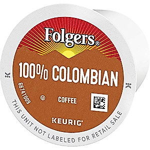 Folgers K Cups 100% Colombian Coffee for Keurig Makers, Medium Roast, 72 Count