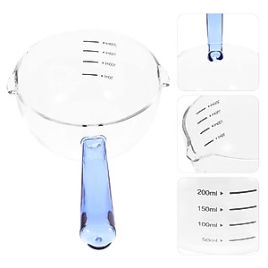 UPKOCH Glass Saucepan Glass Saucepan Stovetop Pot Small Milk Pan Soup Pot Cooking Sauce Pan with Pour Spout and Handle for Home Kitchen Restaurant 200ml Blue