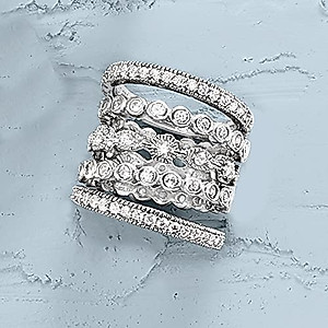 Ross-Simons 2.50 ct. t.w. CZ Jewelry Set: 5 Eternity Bands in Sterling Silver. Size 8