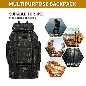 BNMJVJL 100L Camping Hiking Military Tactical Backpack Outdoor Climbing Sport Bags for Camping,Backpacking