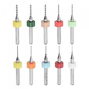 uxcell Micro PCB Drill Bit Set, 1/8" Shank 0.3mm-1.2mm Solid Tungsten Carbide CNC Engraving Print Circuit Board Drill Bits Rotary Tool 10pcs