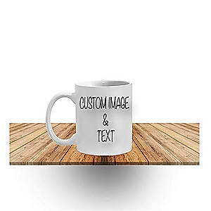 Customized Photo Mug with Personalized Text Upload Your Image with Different Designs, 11 ounces