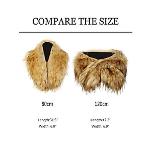 Soul Young Faux Fur Collar Women's Neck Warmer Scarf Wrap,Nature,One Size