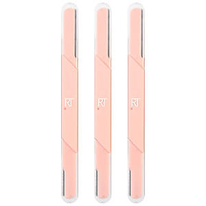 Real Techniques Face and Brow Razors, Dual Ended, Exfoliating Dermaplaning, Women's Face Razor, Multipurpose Facial Razors, Precision Trimming for Peach Fuzz, Dermablading, Multiuse, 3 Piece Set