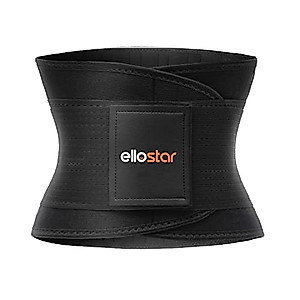 ellostar Women's Waist Trainer: Sweat Band for Belly Fat, Tummy Control, Back Support, Workout Shapewear, Weight Loss Aid Small, Black