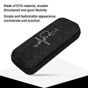 xuuyuu Stethoscope Organizer,Shockproof Stethoscope EVA Storage Case Portable Stethoscope Travel Carrying Bag With Inner Mesh Pocket For Stethoscope (Black)