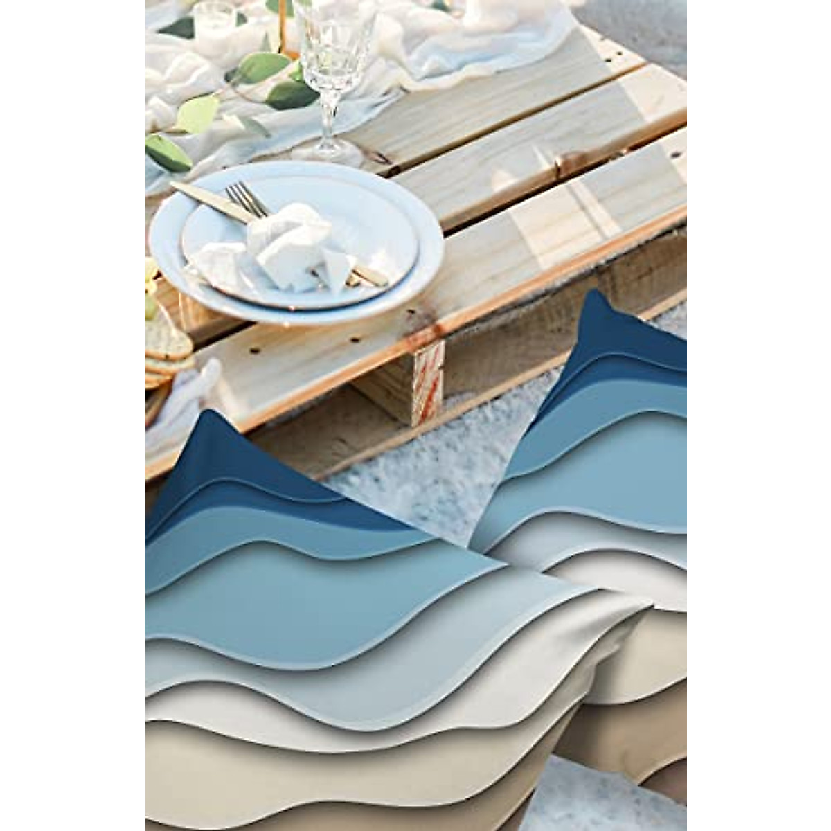 Waterproof Outdoor Throw Pillow Cover Blue Modern Geometric Lumbar Pillowcases Set of 2 Brown Abstract Decorative Patio Furniture Pillows for Couch Garden 20 x 20 Inches