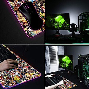 Imegny RGB Mouse Pad, Large Extended Soft Led Mouse Mat with Different Lighting Modes, 900 x 400mm / 35.4 * 15.7Inch (90x40 rgdajihe003)