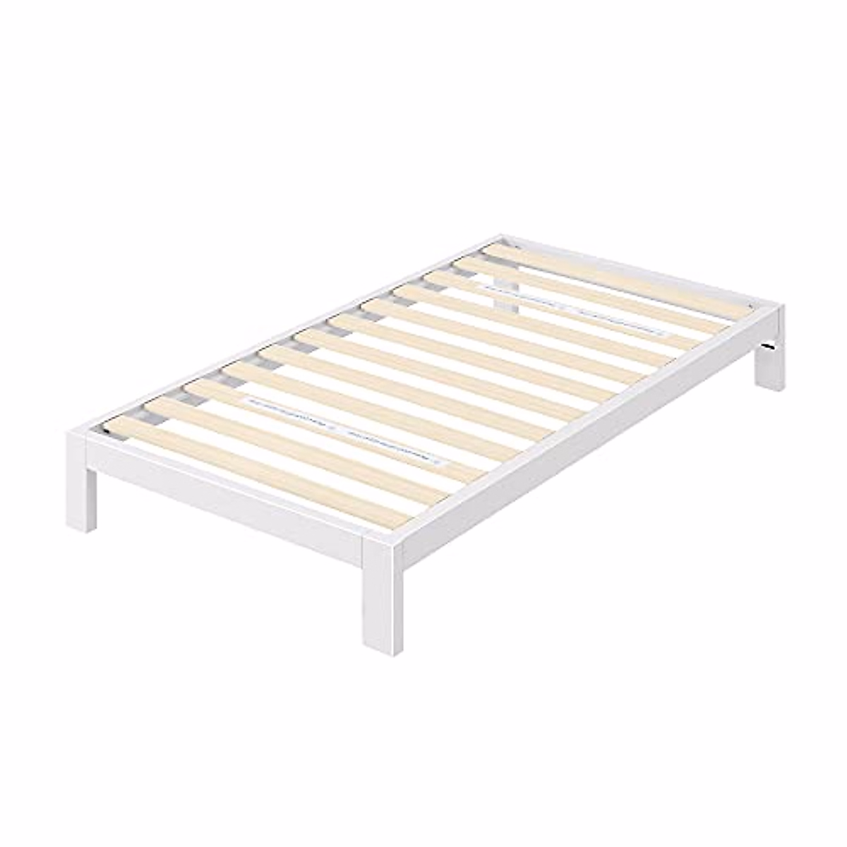 ZINUS Arnav Metal Platform Bed Frame, Wood Slat Support, No Box Spring Needed, Easy Assembly, White, Twin