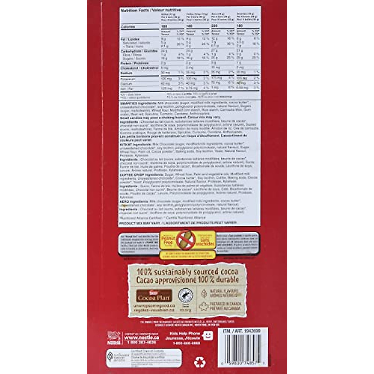 Nestle 125 Halloween Mini Chocolate Bar 1.29/2.8lbs (Imported from Canada)