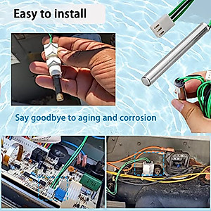 Flngr 009577F Raypak Temperature Sensor, Compatible with Raypak Heaters 206A, 207A, 266A, 267A, 336A, 337A, 406A, 407A, 3 Wire NTC 100K, Raypack 009577F Temperature Sensor Lid Units