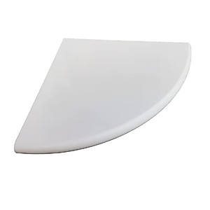 GEOONA White Marble Corner Shower Shelf for Bathroom, 9'' x 9'' x 0.8'' Faux Marble Corner Shelves for Bathroom Wall Mounted Both Side Polished (1, White)
